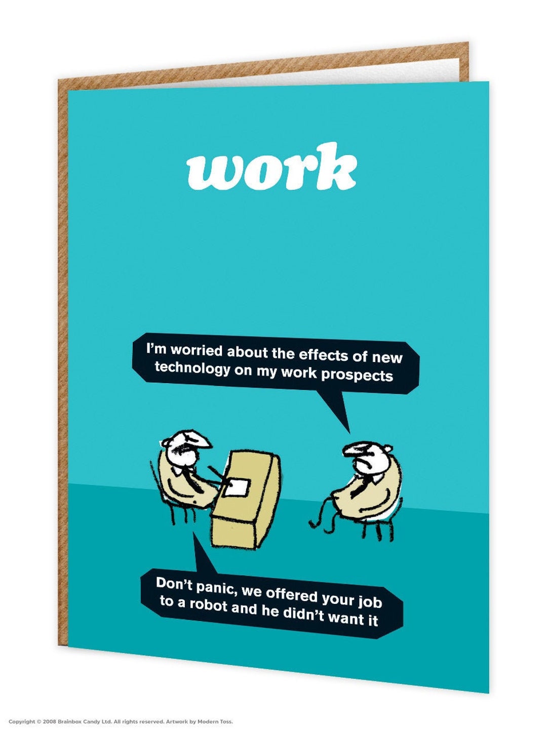 Modern Toss Work Robot Birthday Card Funny Humour for Him Her Friend ...