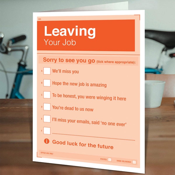 Funny Leaving Card - Etsy UK