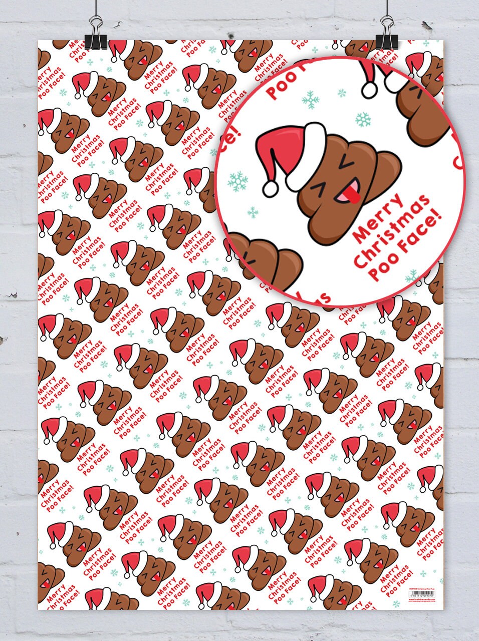 Funny Rude Cute Poo Face Christmas Gift Wrap for Him Her or - Etsy