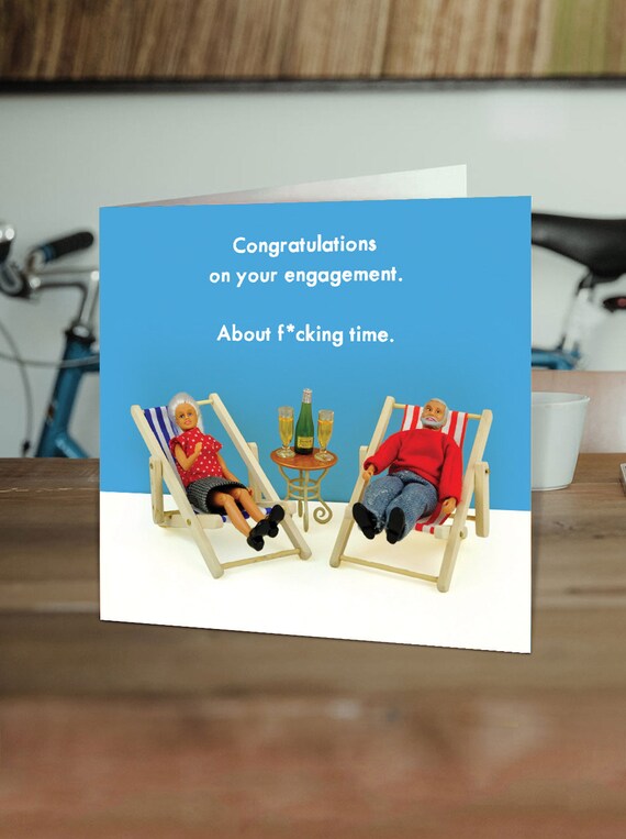 Funny Engagement Cards Rude Cards Congratulations on Your - Etsy UK