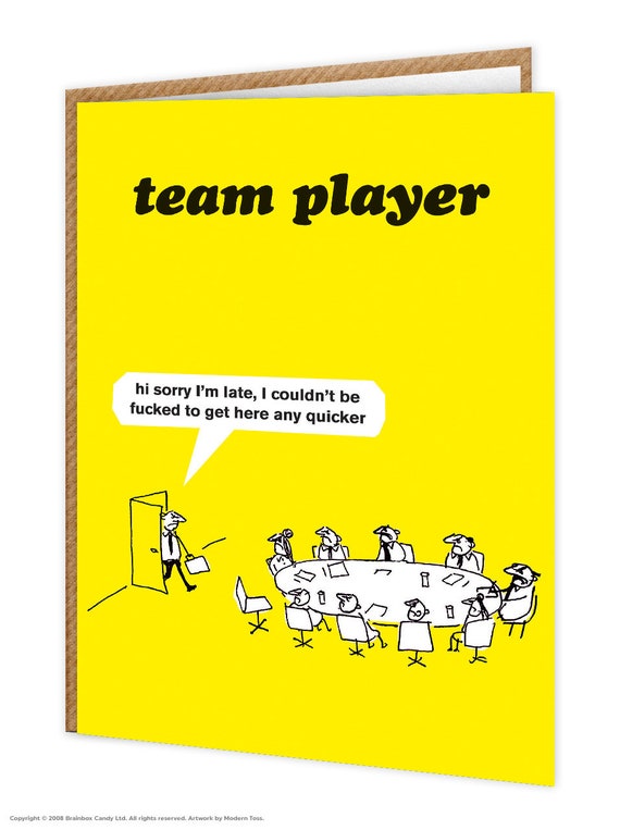 Modern Toss Work Team Player Birthday Card Funny Rude | Etsy