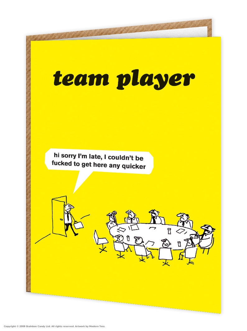 Modern Toss Work Team Player Birthday Card Funny Rude - Etsy