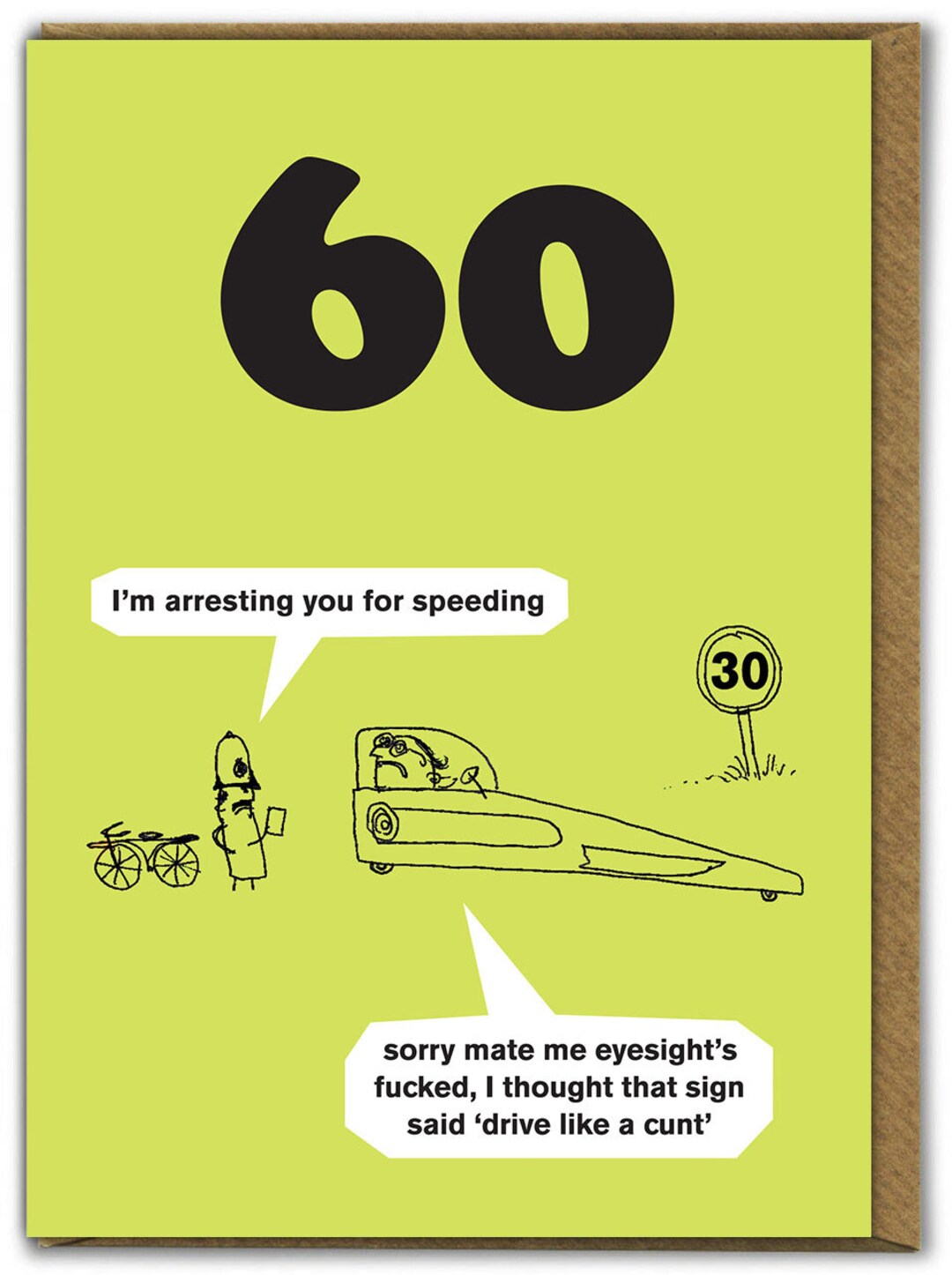 Rude 60th Birthday Card by Modern Toss Cheeky 60 Cards for Men Women ...