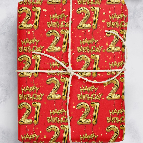 21st Wrapping Paper - Etsy UK