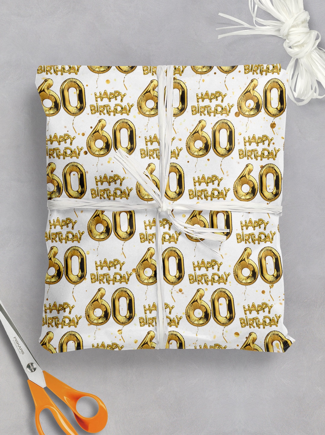 60th Birthday Gift Wrap for Him Her Friend Mate Bestie Men Women Mum ...