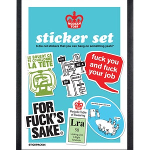 Official Modern Toss Sticker Set 5 Set of 6 Funny Stickers by the ...