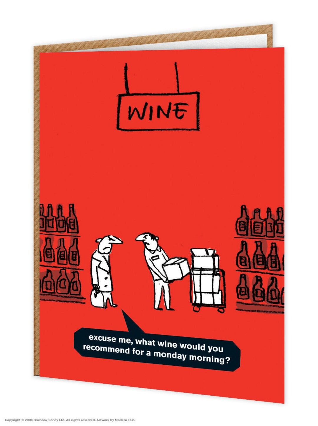 Modern Toss Monday Morning Wine Birthday Card Funny Humour for Him Her ...