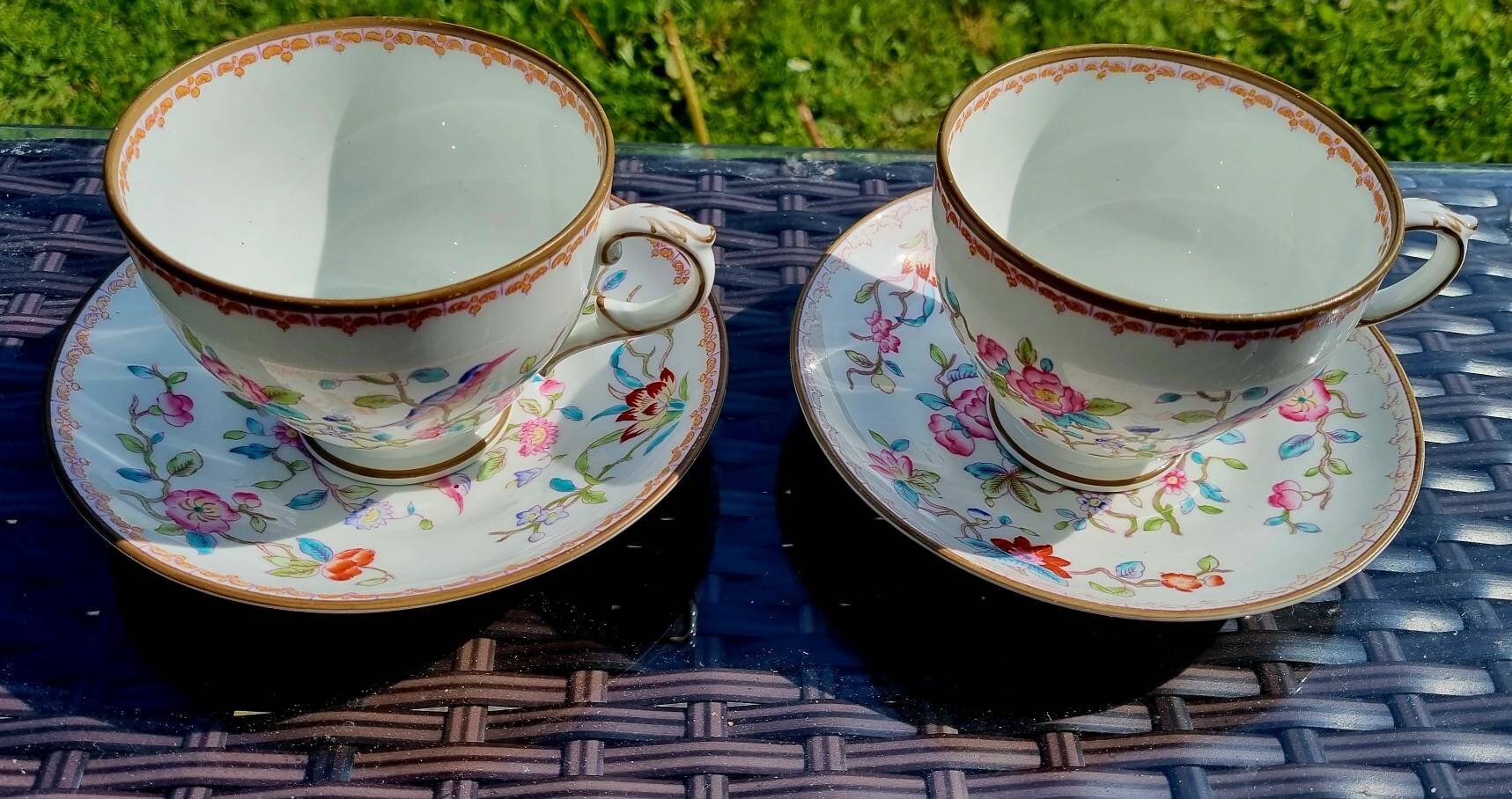 2x Pretty Vintage Coalport Oversize Tea Cup & Saucer Pembroke 6316 ...