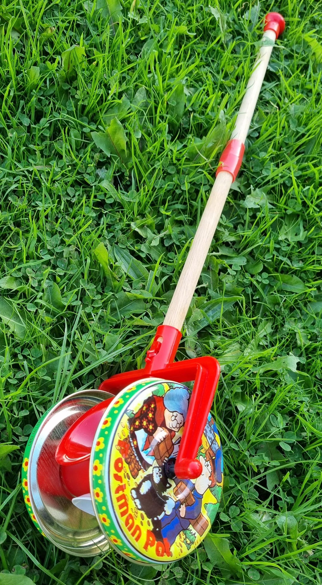 Vintage Push Along Toy, Postman Pat 1983 Tin Plate, Retro Jingle Bell ...