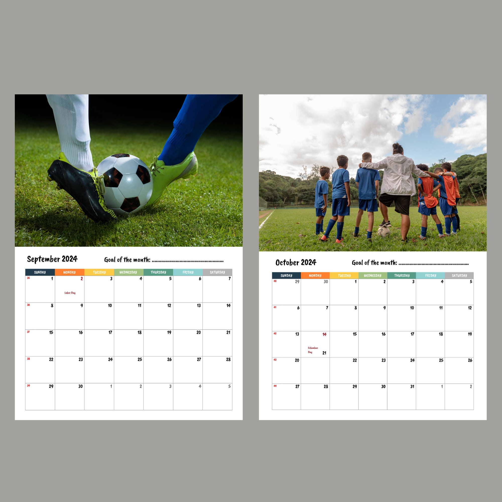 Football Wall Calendar 2024 - Etsy