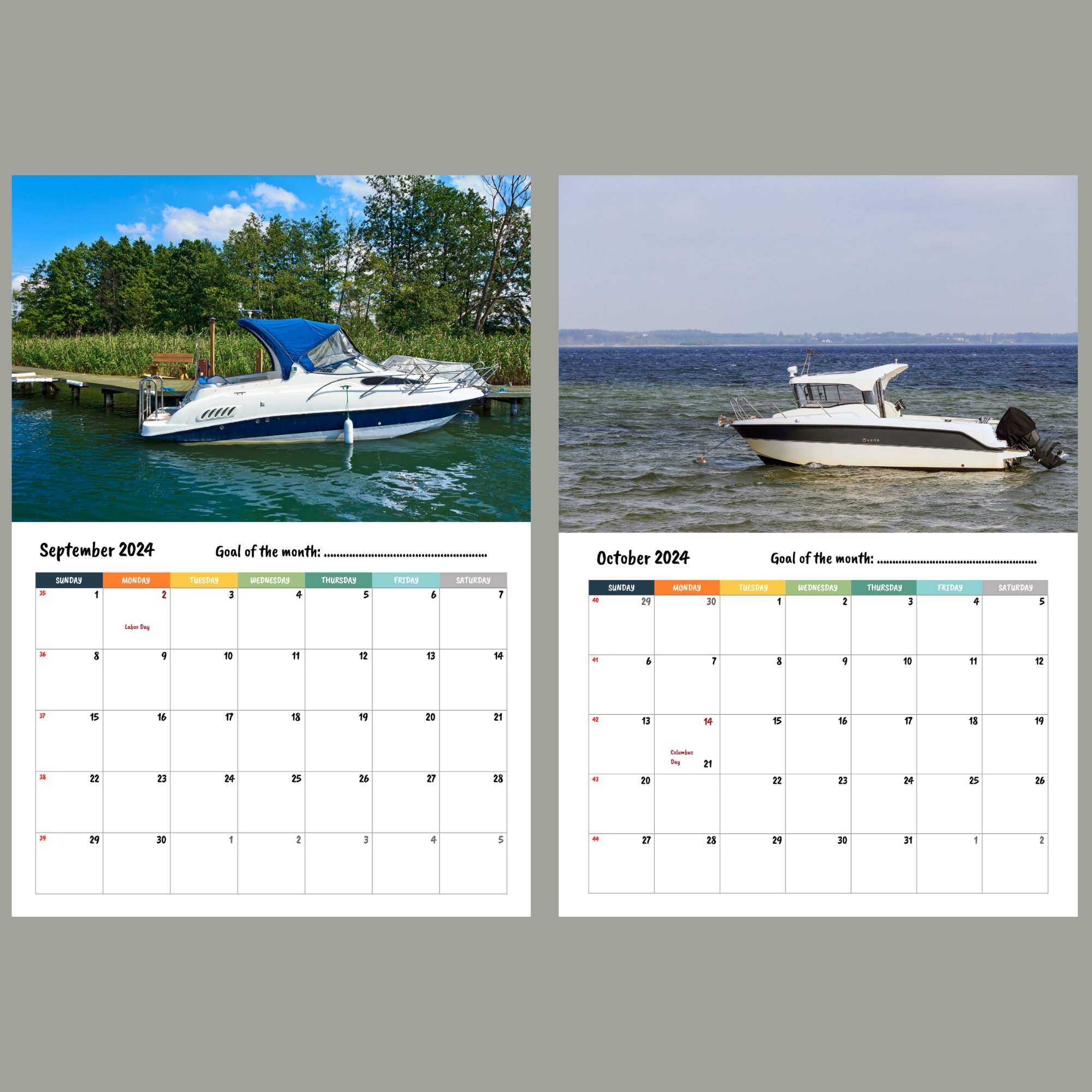 Center Console Boat Wall Calendar 2024 - Etsy