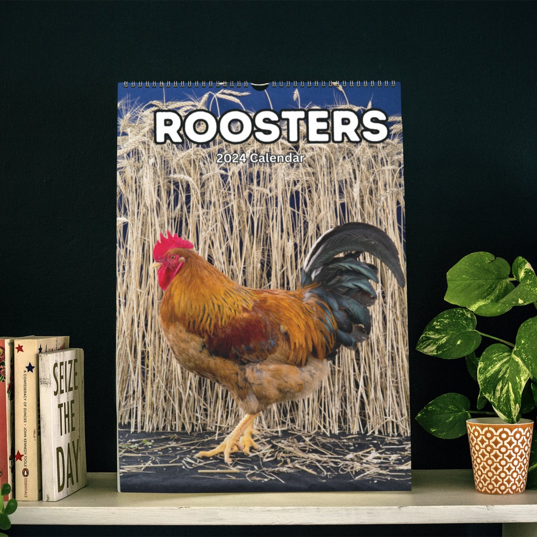Roosters Wall Calendar 2024 - Etsy