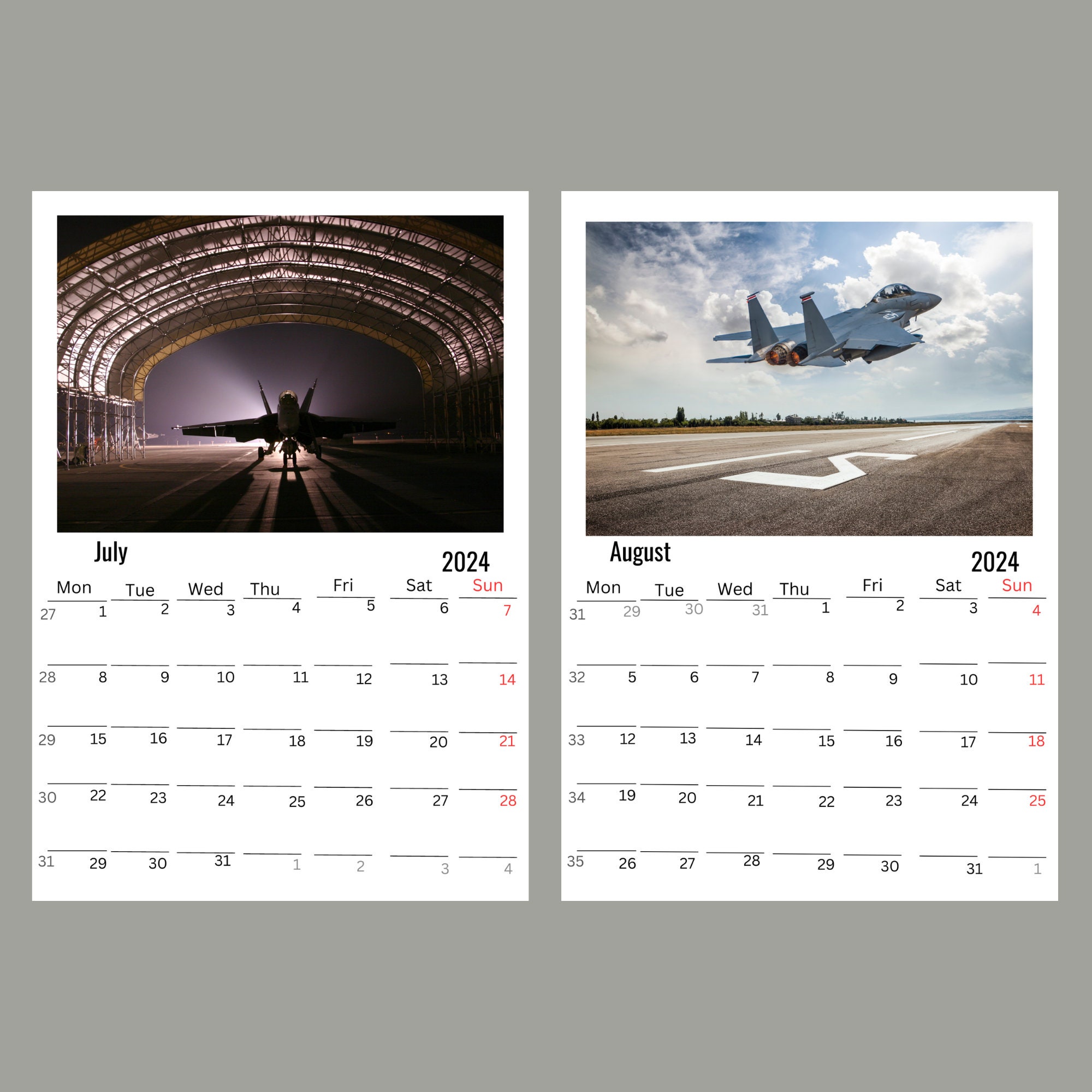 Fighter Jet Wall Calendar 2024 - Etsy
