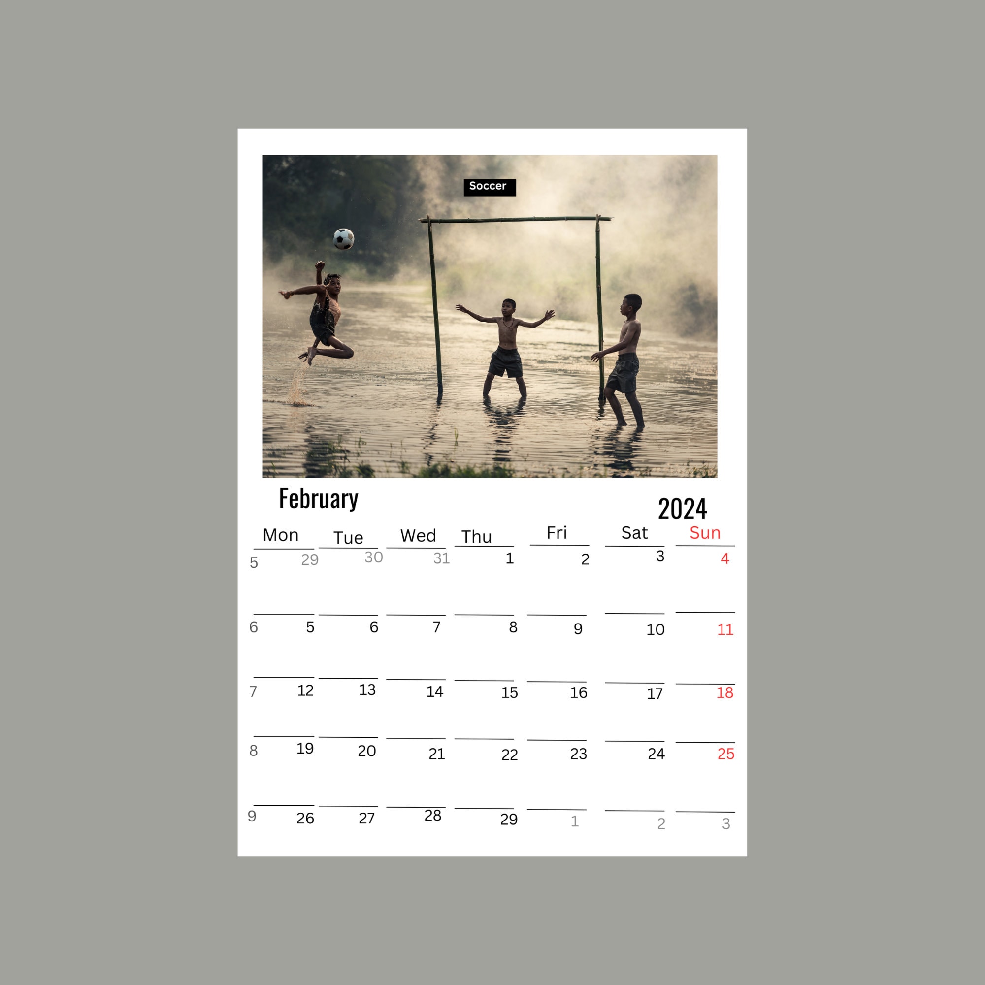 Sports Wall Calendar 2024 - Etsy