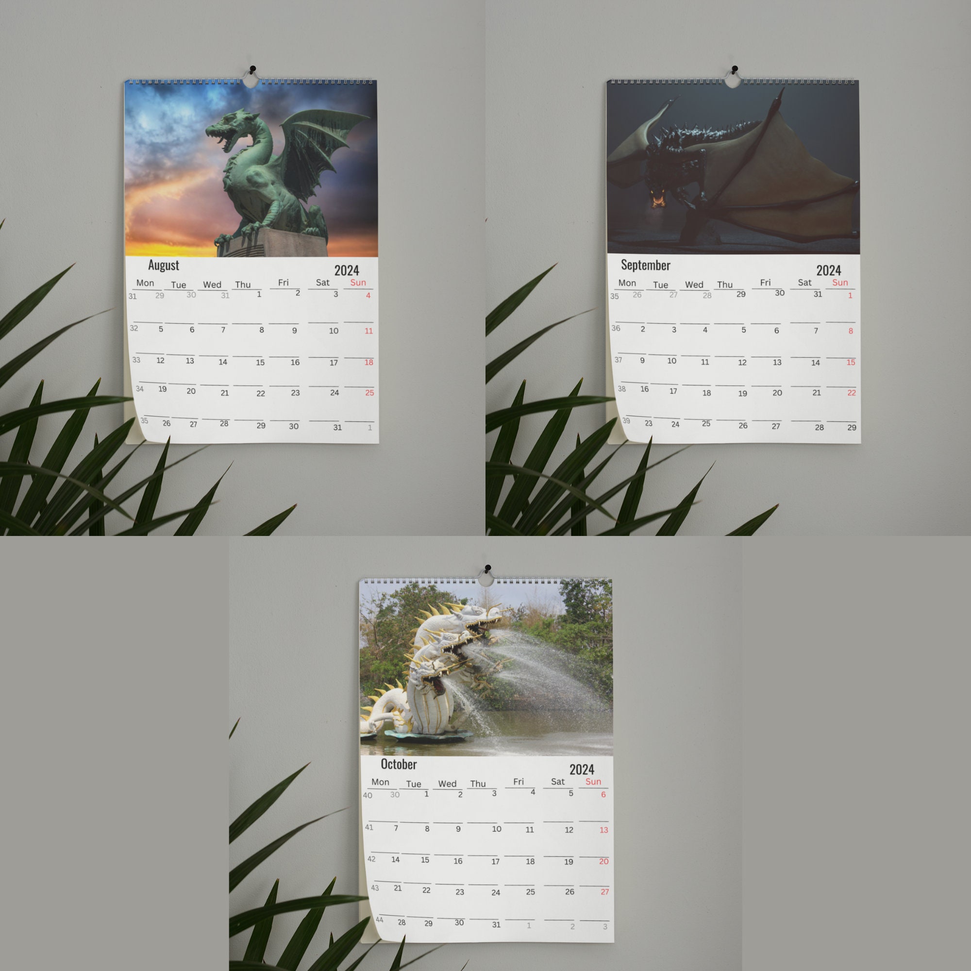 Dragons Wall Calendar 2024 - Etsy