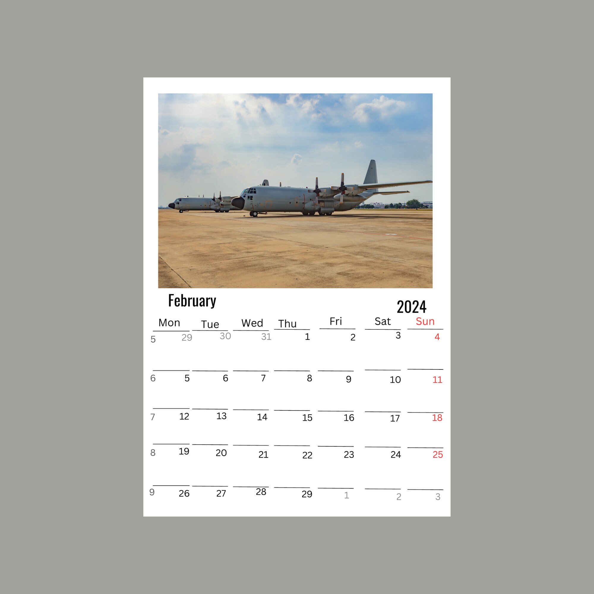 Military Aircraft Wall Calendar 2024 - Etsy