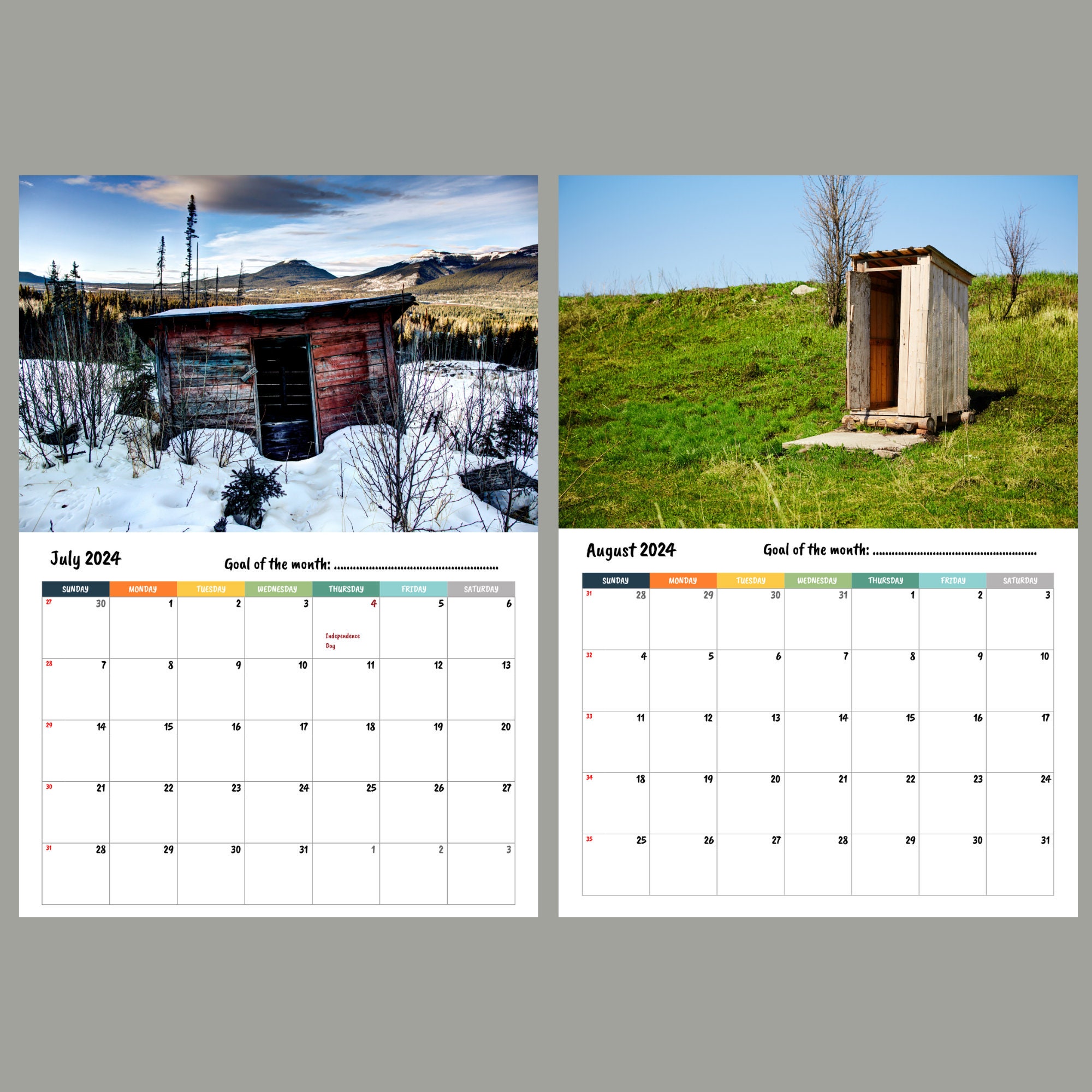 Outhouse Wall Calendar 2024 - Etsy