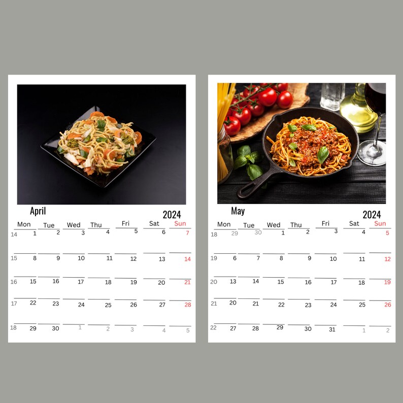 Spaghetti Wall Calendar 2024 - Etsy