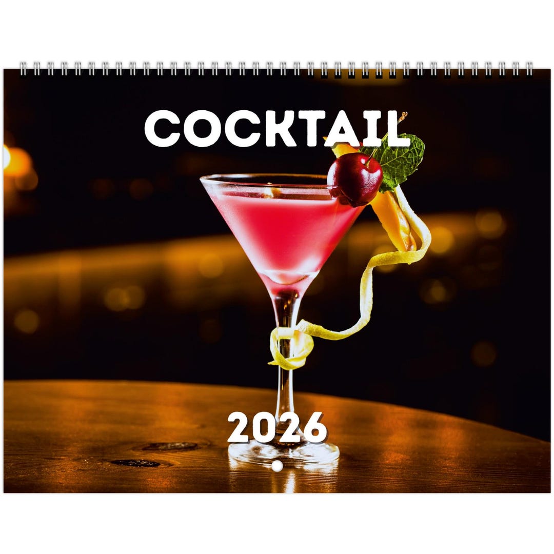 Cocktail Wall Calendar 2026 - Etsy