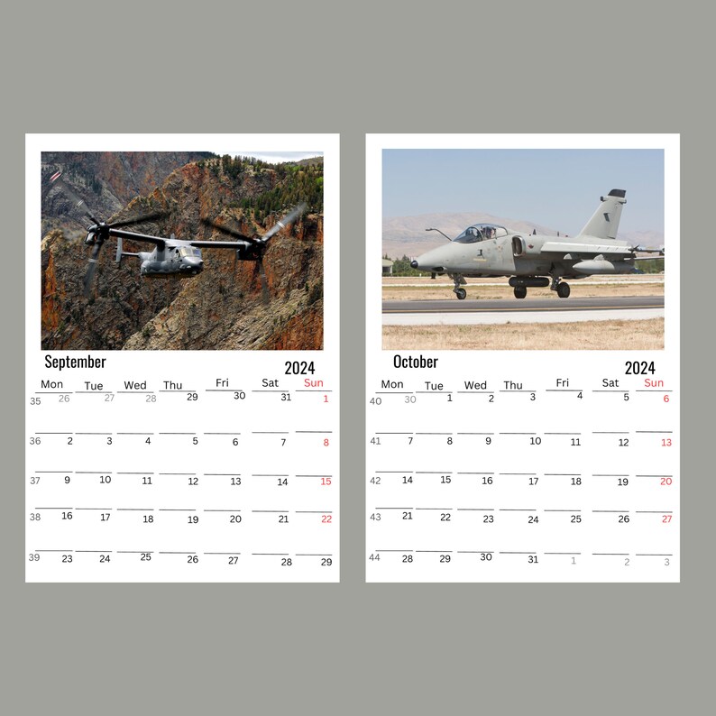 Military Aircraft Wall Calendar 2024 - Etsy