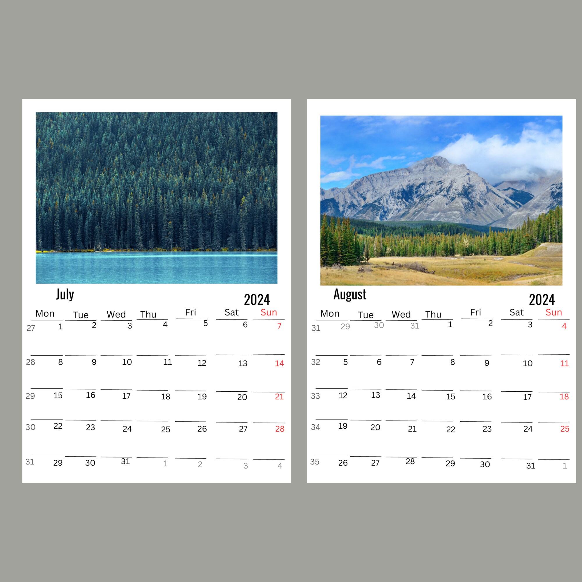 Banff National Park Wall Calendar 2024 - Etsy