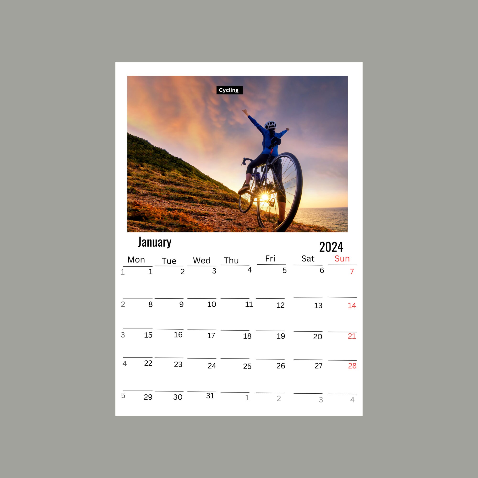 Sports Wall Calendar 2024 - Etsy