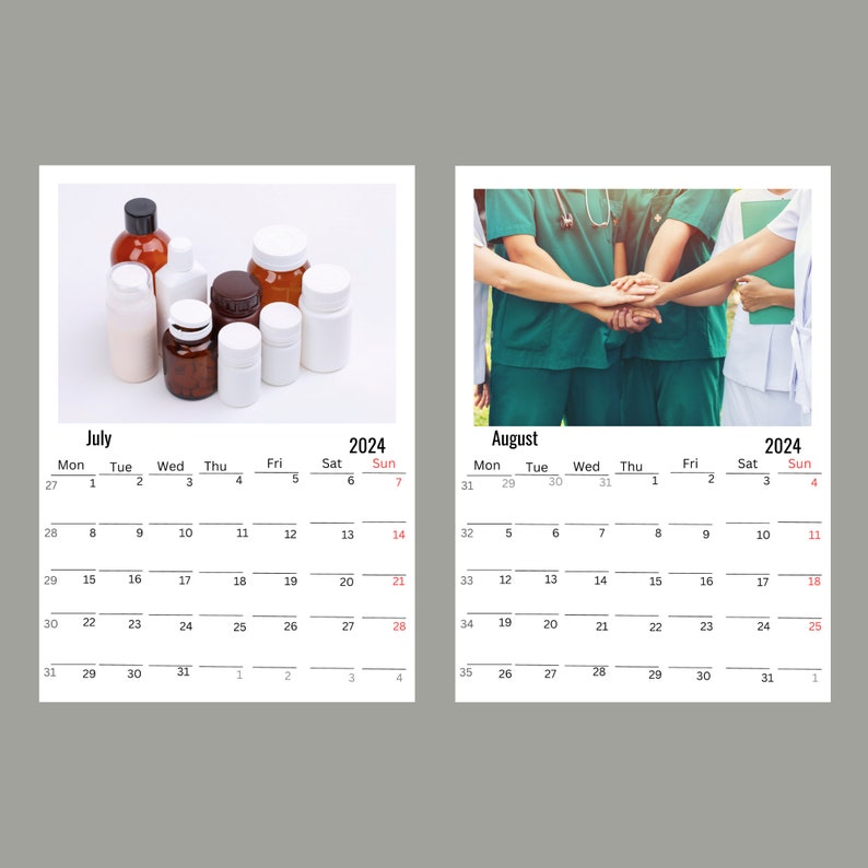 Nurse Wall Calendar 2024 - Etsy