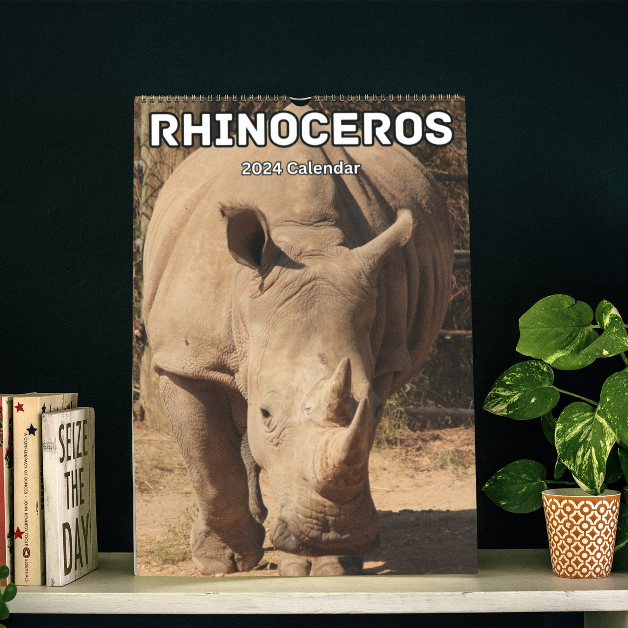 Rhinoceros Wall Calendar 2024 - Etsy
