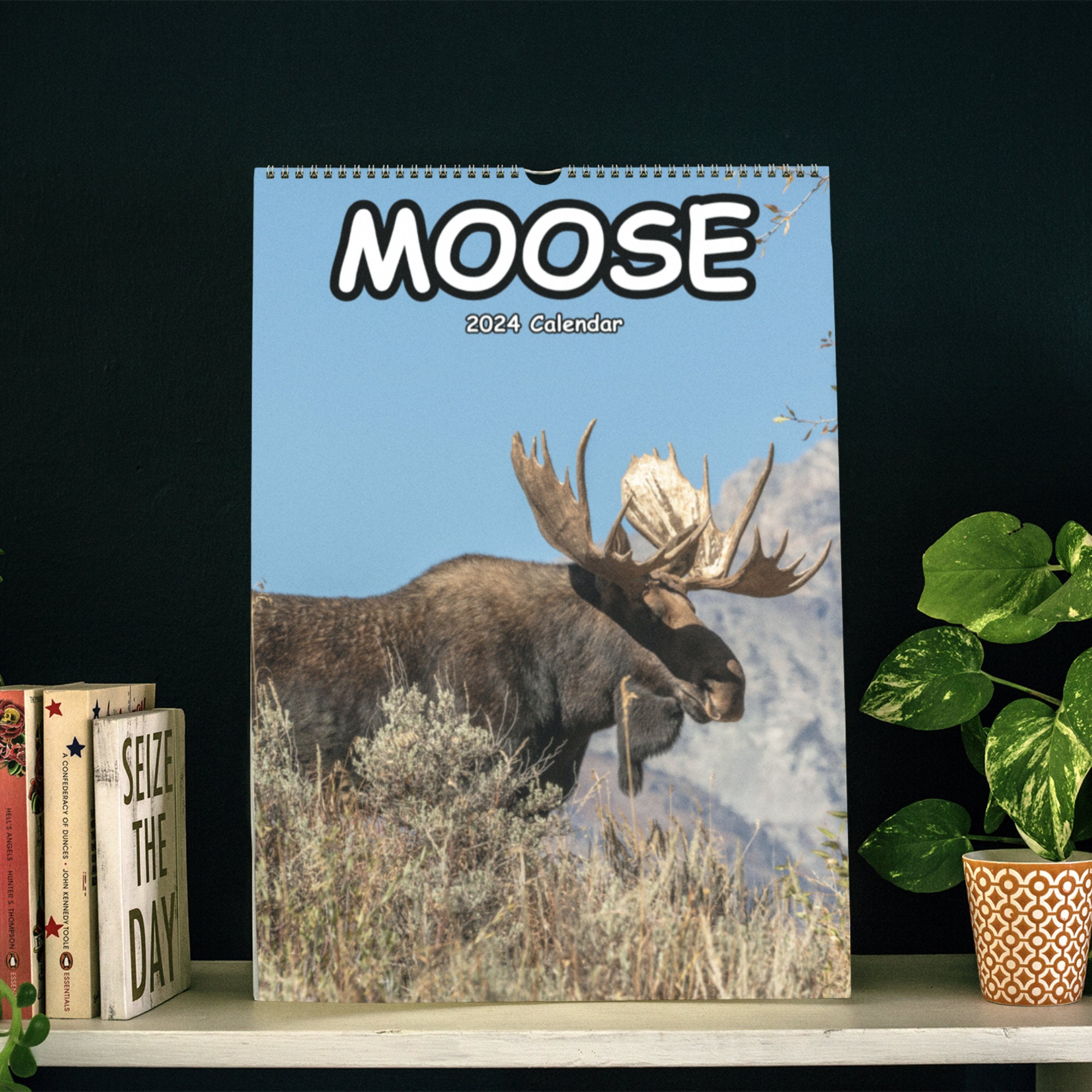 Moose Wall Calendar 2024 - Etsy