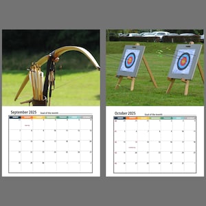 Archery Wall Calendar 2025 - Etsy