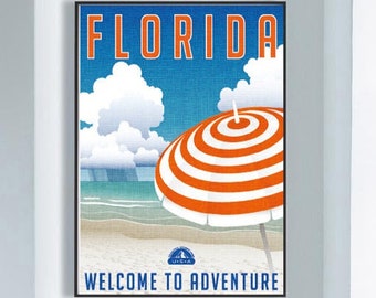 Florida Vintage Travel Poster - Etsy