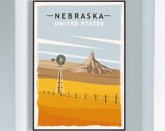 Nebraska Travel Poster - Etsy