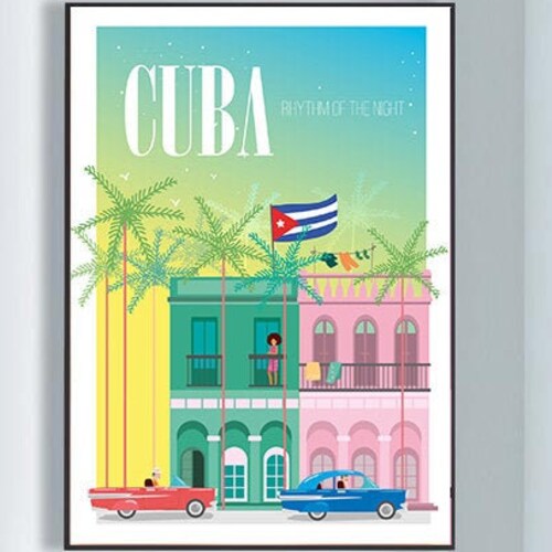 Havana Cuba Vintage Travel Poster Home & Living Wall - Etsy Canada