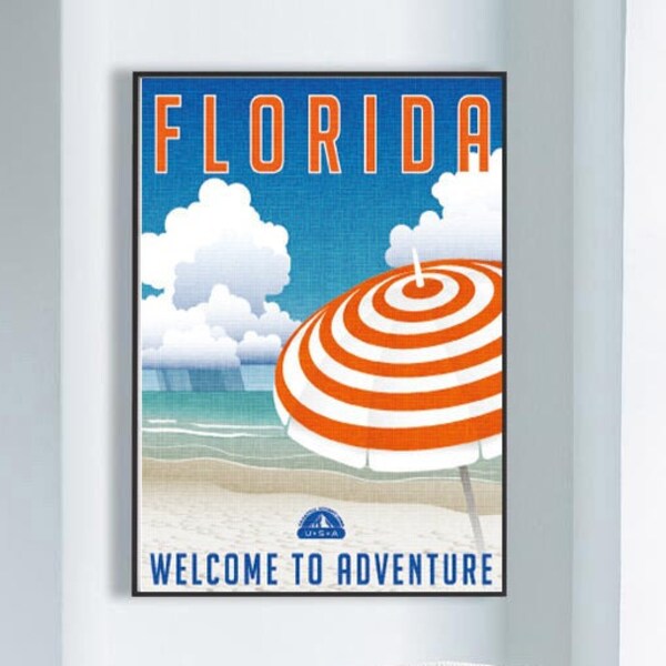 Travel Poster Florida - Etsy