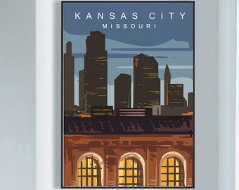 Kansas City Vintage Poster - Etsy