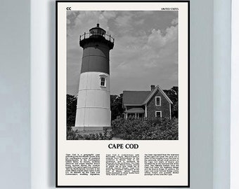 Black and White Cape Cod Print - Etsy