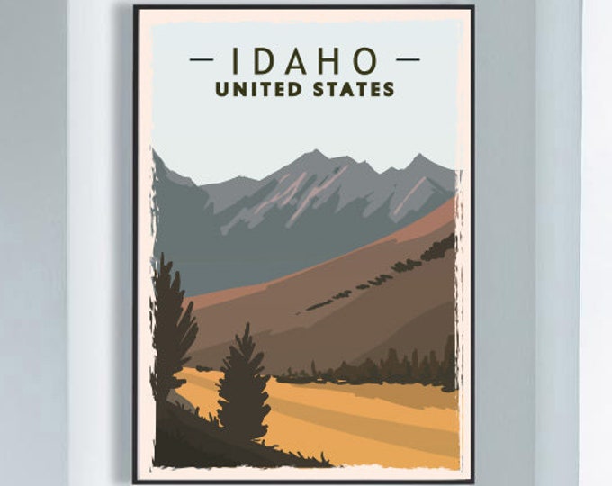 Idaho Travel Poster, Idaho Poster, Idaho Vintage Poster, Wall Decor ...