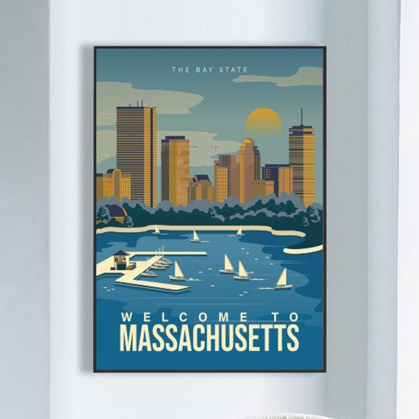 Massachusetts Print - Etsy