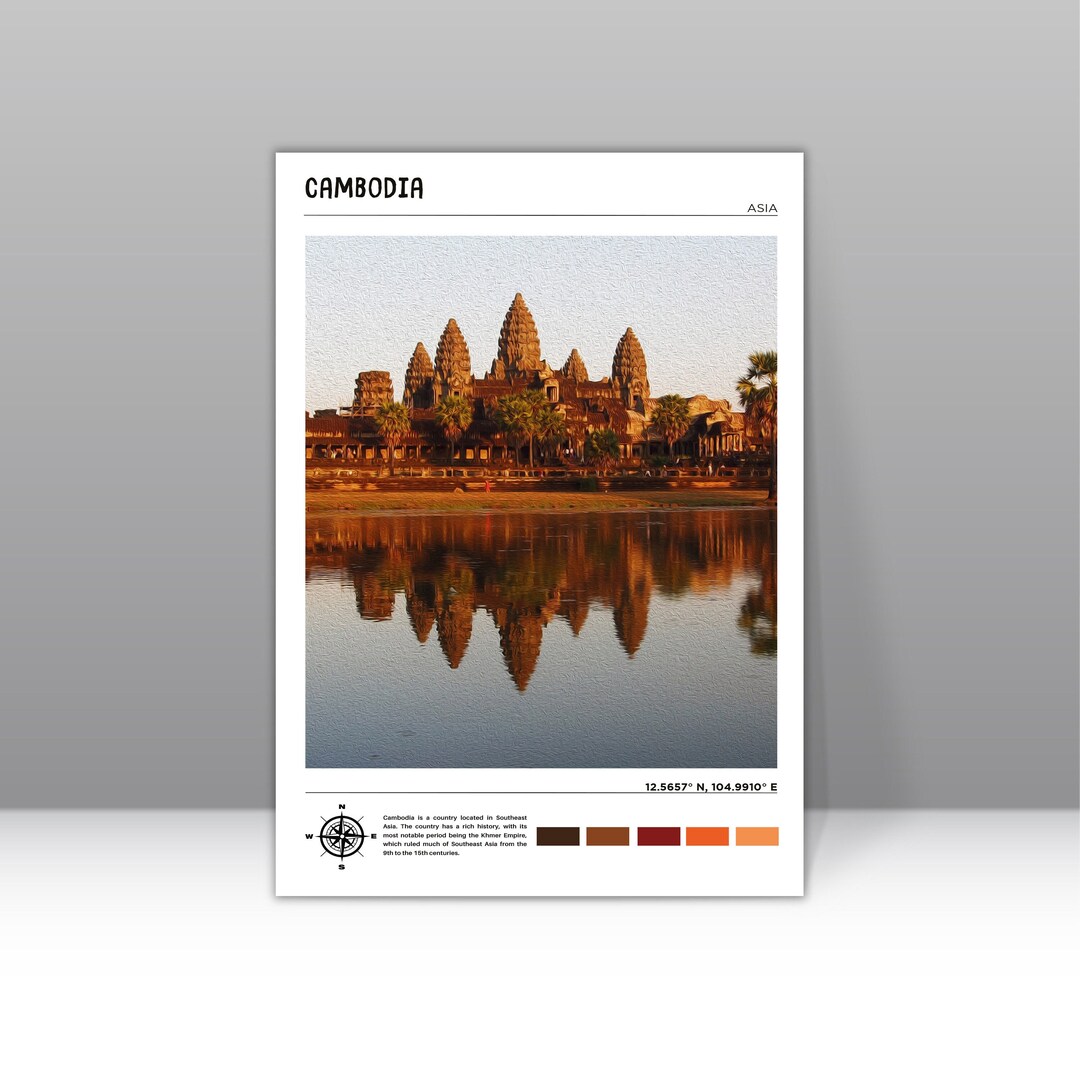 Cambodia Digital Download, Cambodia Poster Print, Cambodia Poster ...