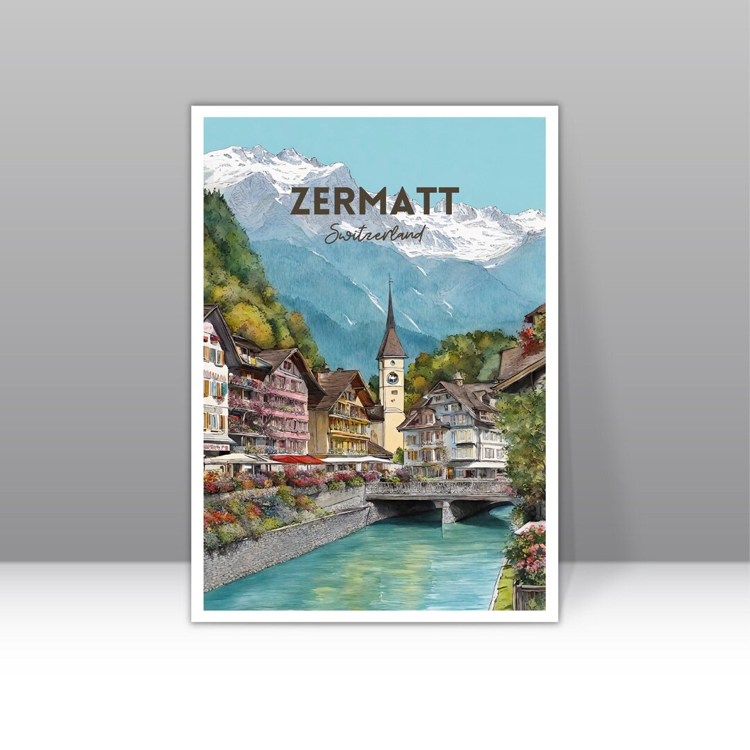 Zermatt Digital Download, Zermatt Poster Print, Zermatt Poster, Zermatt ...