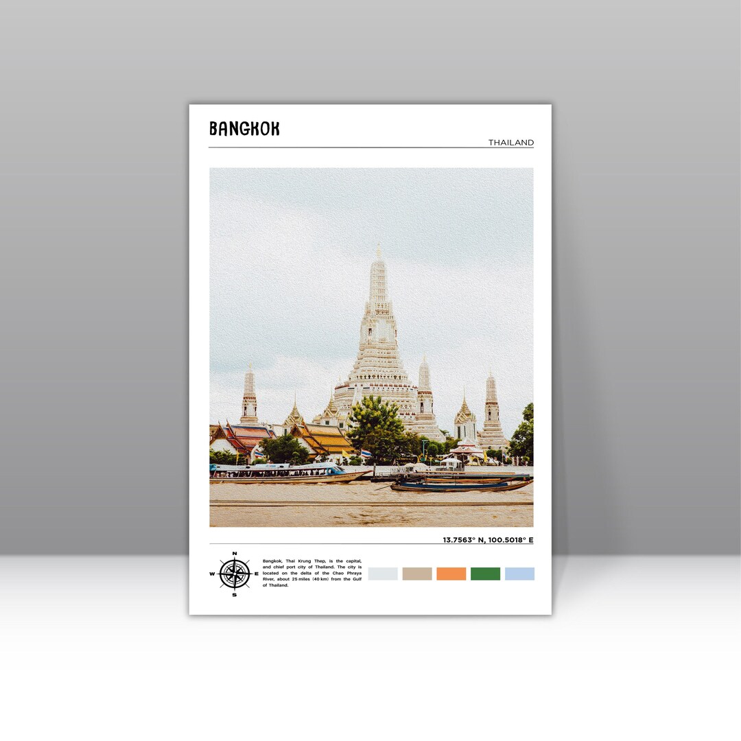 Bangkok Digital Download, Bangkok Poster Print, Bangkok Poster, Bangkok ...