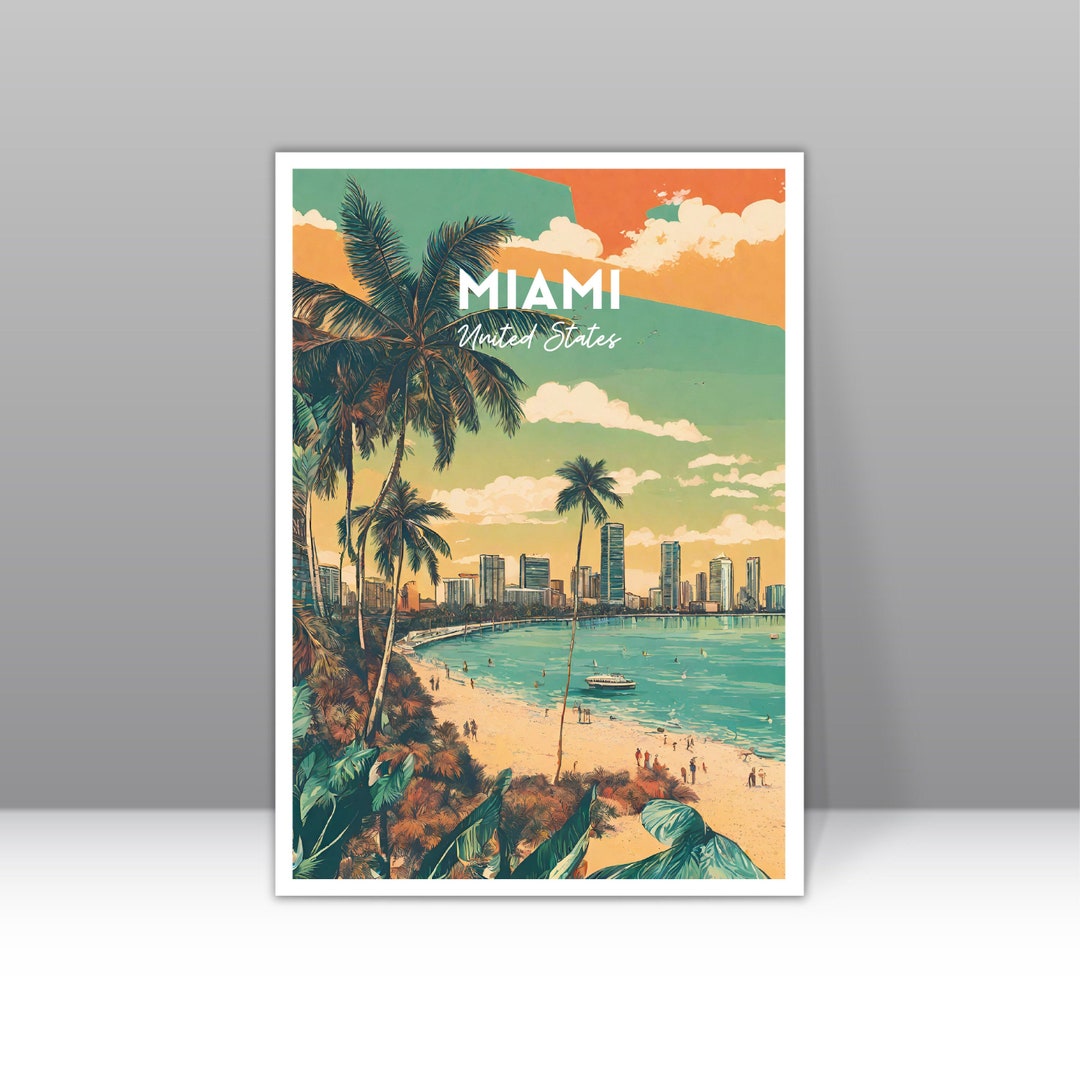 Miami Digital Download, Miami Poster Print, Miami Poster, Miami Print ...