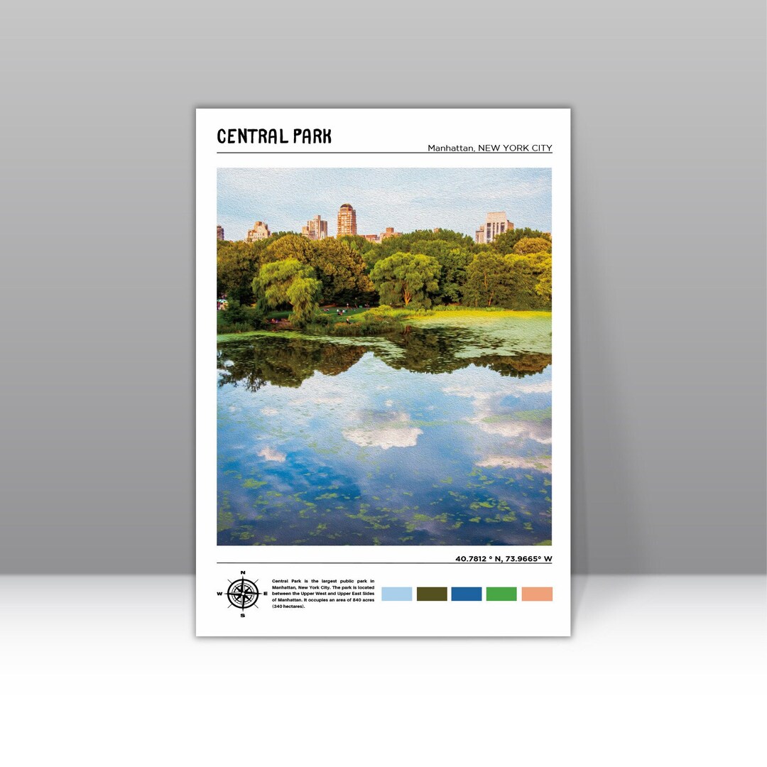 Central Park Digital Download, Central Park Poster Print, Central Park ...