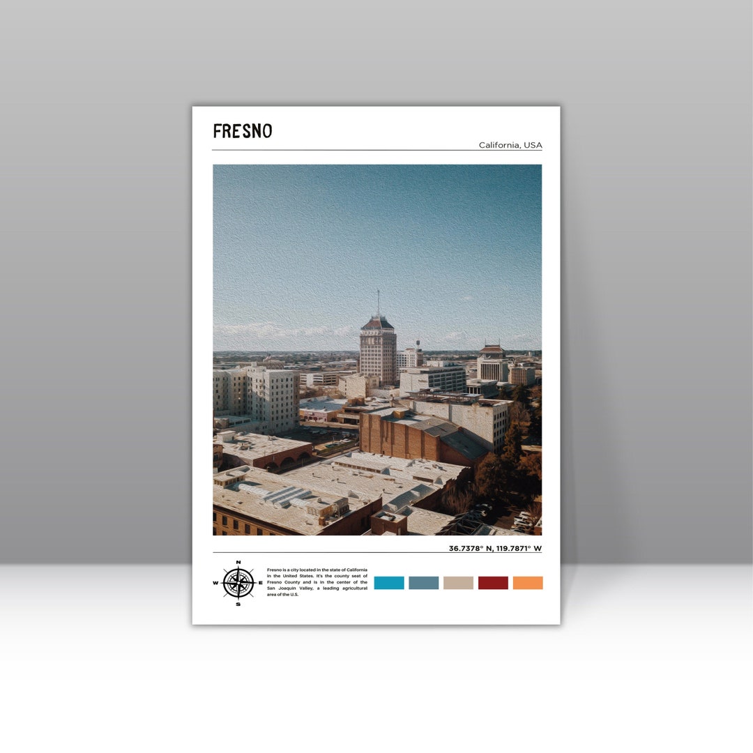 Fresno Digital Download, Fresno Poster Print, Fresno Poster, Fresno ...