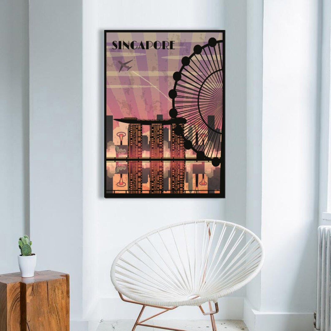 Singapore Poster Print Singapore Travel Poster Singapore - Etsy