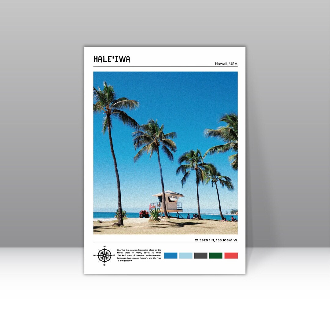 Hale'iwa Digital Download, Hale'iwa Poster Print, Hale'iwa Poster, Hale ...