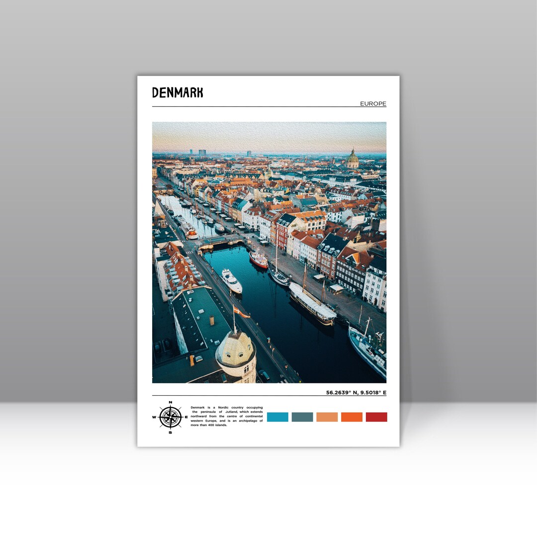 Denmark Digital Download, Denmark Poster Print, Denmark Poster, Denmark ...