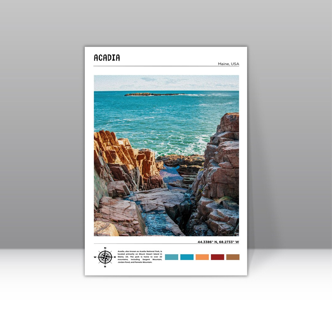 Acadia Digital Download, Acadia Poster Print, Acadia Poster, Acadia ...