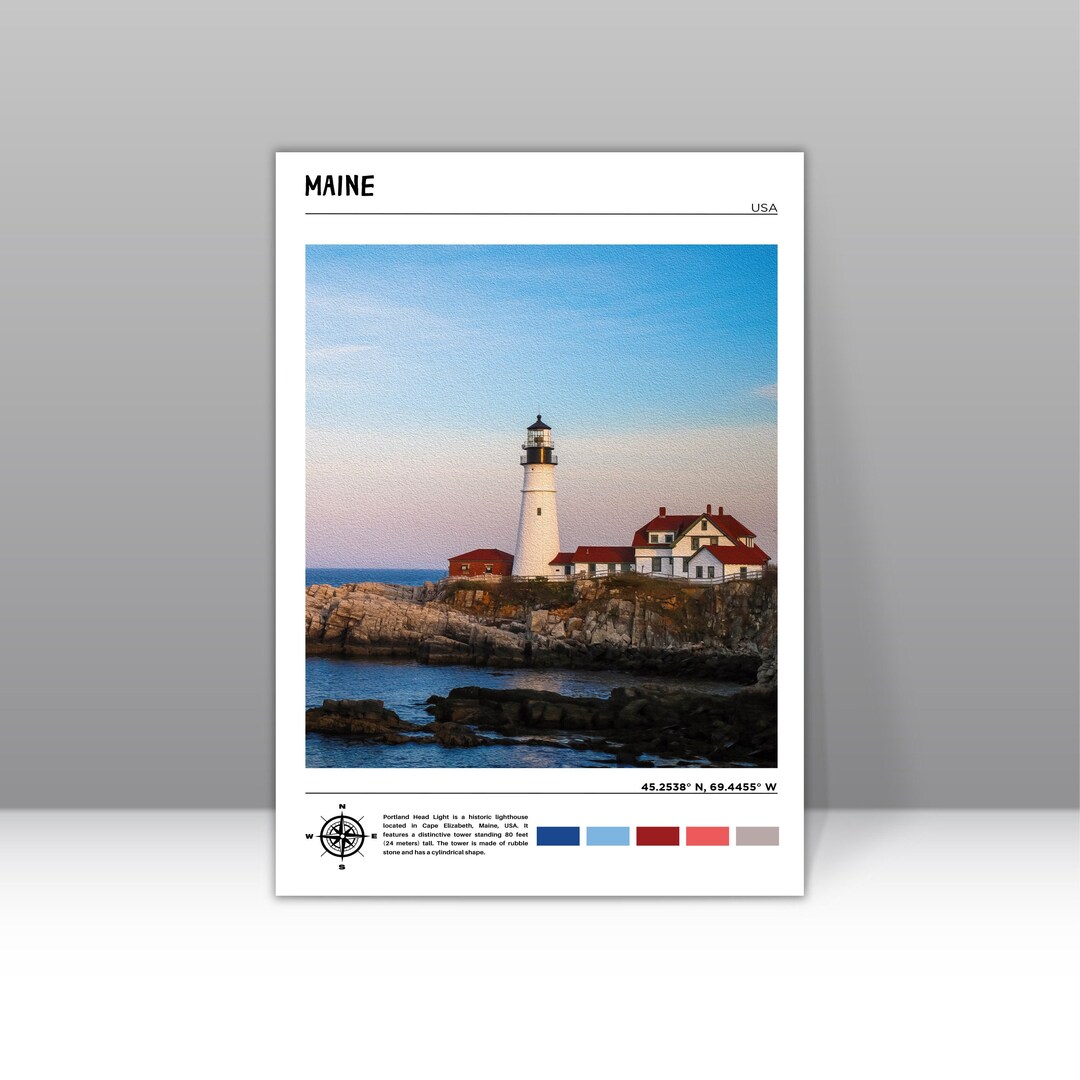 Maine Digital Download, Maine Poster Print, Maine Poster, Maine Print ...