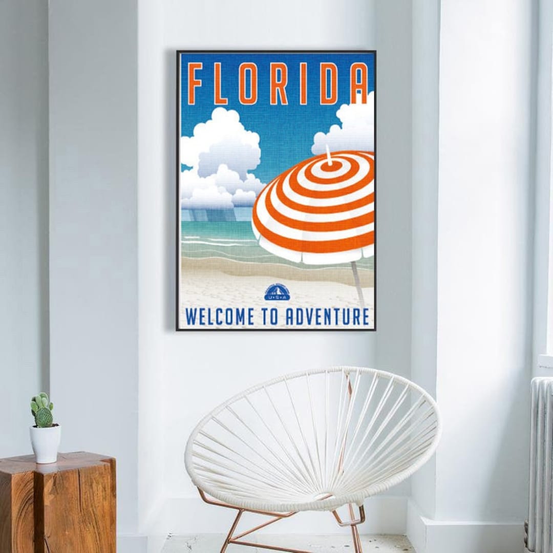 Florida Poster Print, Florida Travel Poster, Florida Print, Florida ...